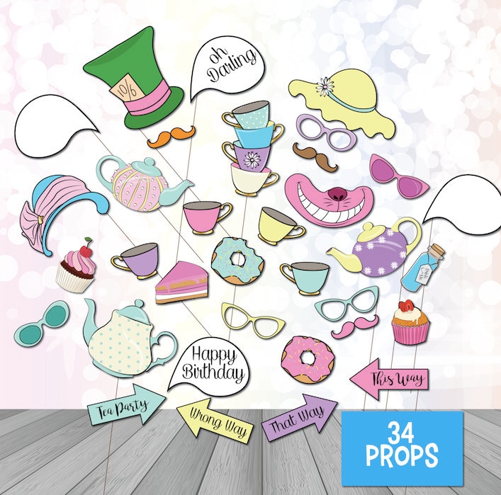 Photo Booth Tea Party Props - Etsy