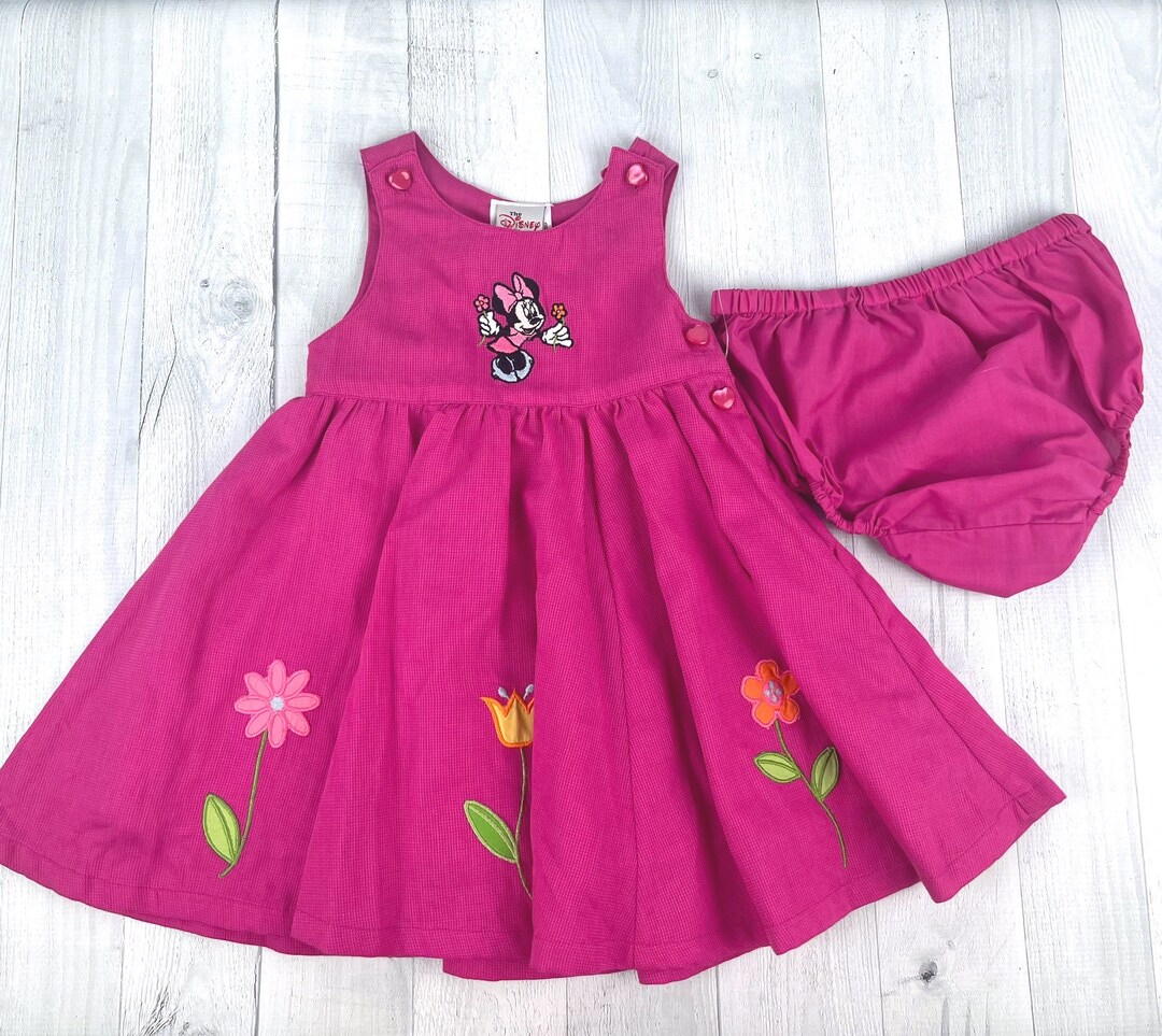 6 Month Pink Disney's Minnie Mouse Dress With Bloomers, Embroidered ...