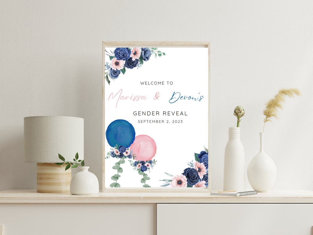 Welcome to Gender Reveal Poster Gender Reveal Welcome Poster Gender ...