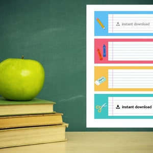 Back to School Kids Name Tags Cubby Label Classroom Decor Instant ...