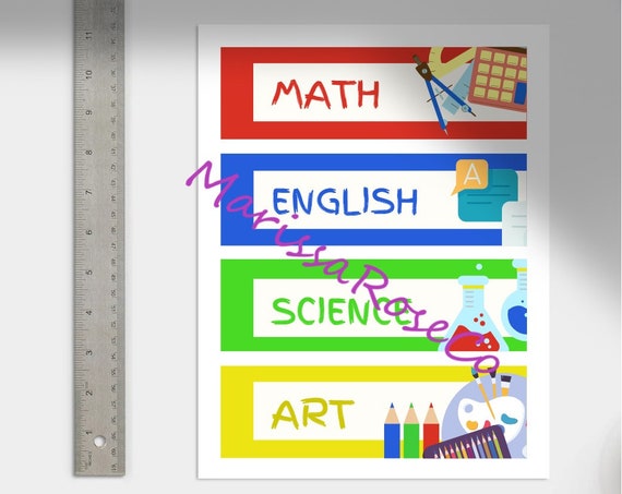 Back to School Kids School Subject Label Classroom Decor - Etsy
