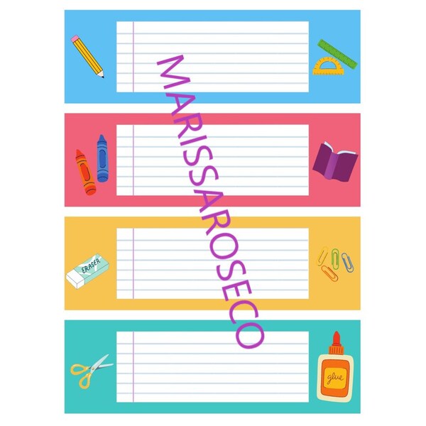 Back to School Kids School Subject Label Classroom Decor Instant ...