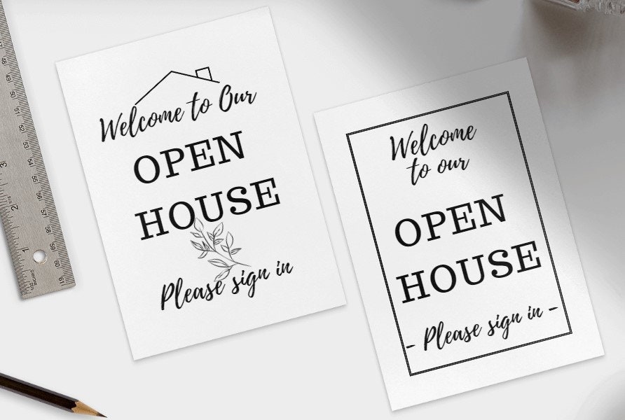 Open House Sign in Sheet, Welcome Sign Bundle Pdfs Real Estate ...
