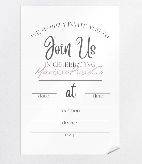 Join Us Invitation Fill in Cards Instant Download Printable Invitations ...