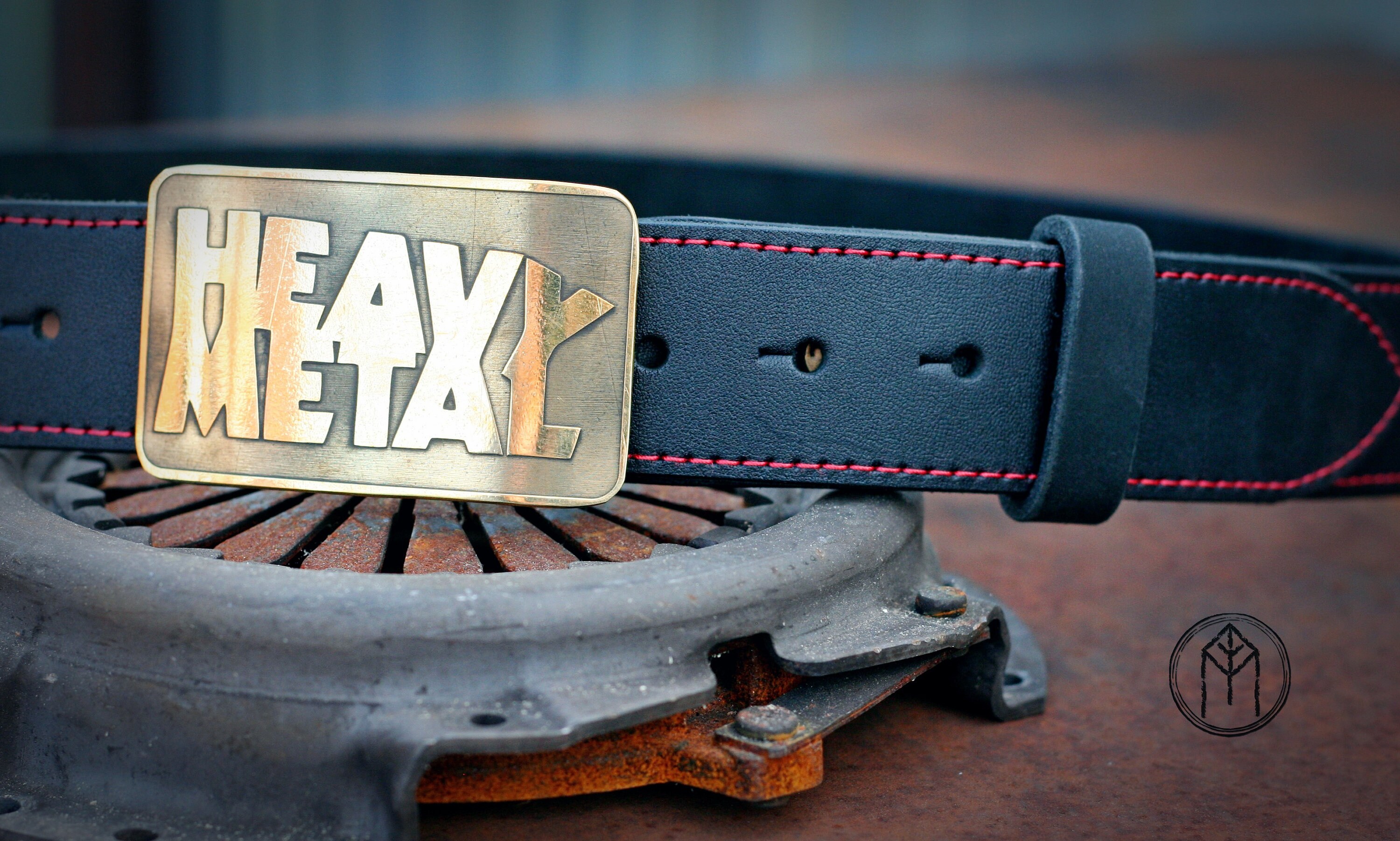 Hebilla de latón de cinturón de cuero Heavy metal | Etsy