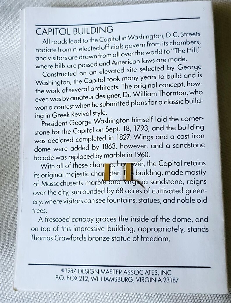 US Washington DC Capitol 24k Gold Finish Bookmark Souvenir - Etsy