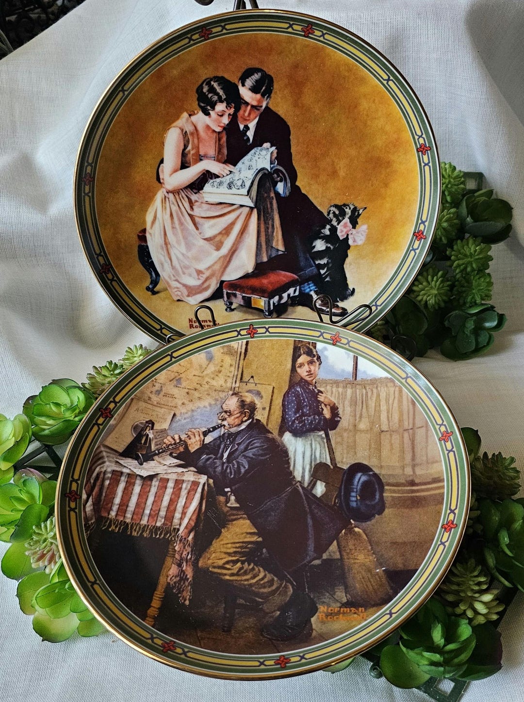 2 Vintage 1986 Ed Knowles Collectible Norman Rockwell's American Dream ...