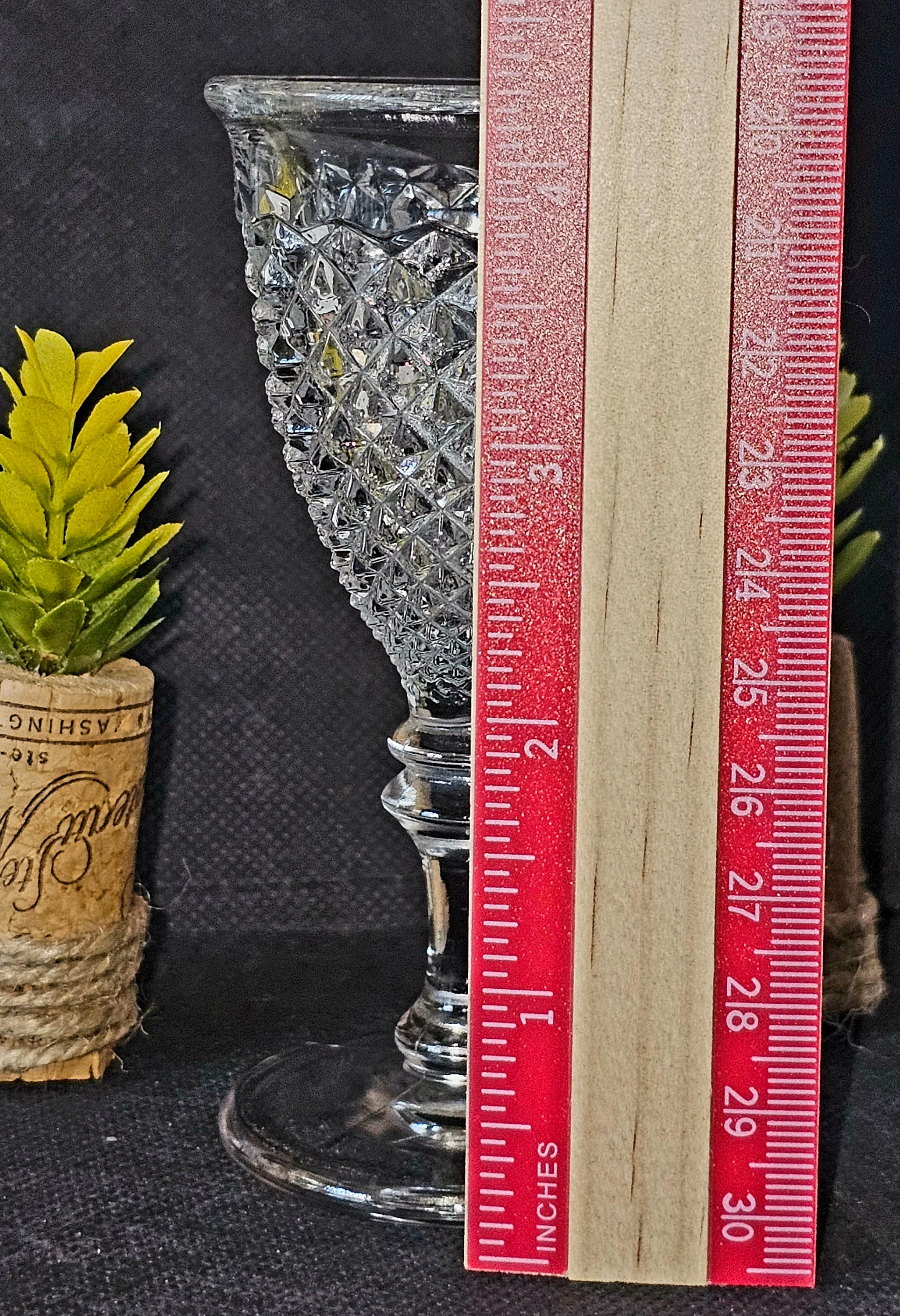 Vintage Pair Crystal Sparkling Diamond Design Hand-cut Mini 4-1/4 ...