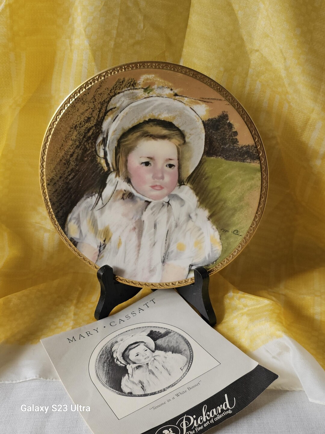 Mary Cassatt Pickard China Plate: Simone in a White Bonnet - Etsy