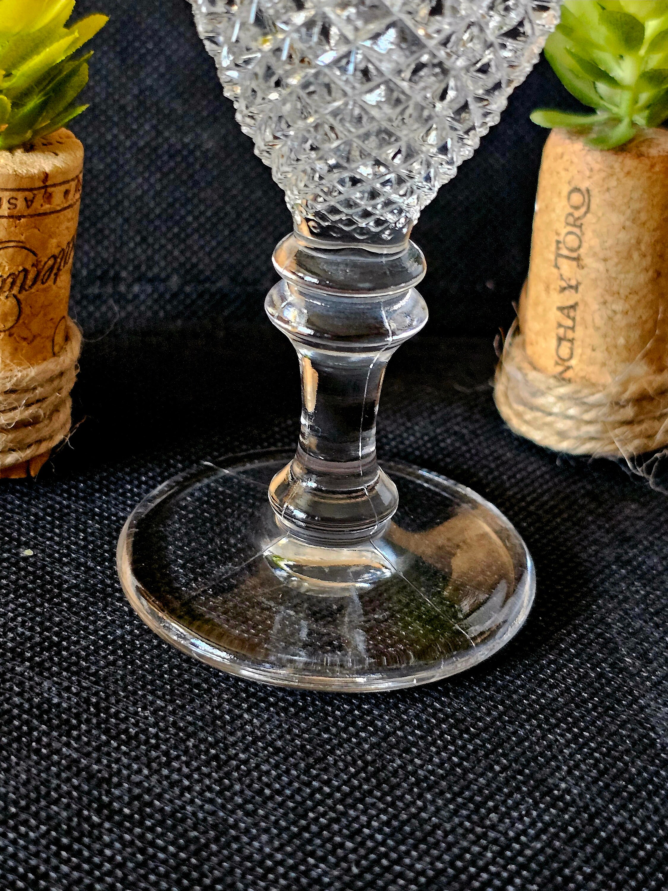 Vintage Pair Crystal Sparkling Diamond Design Hand-cut Mini 4-1/4 ...