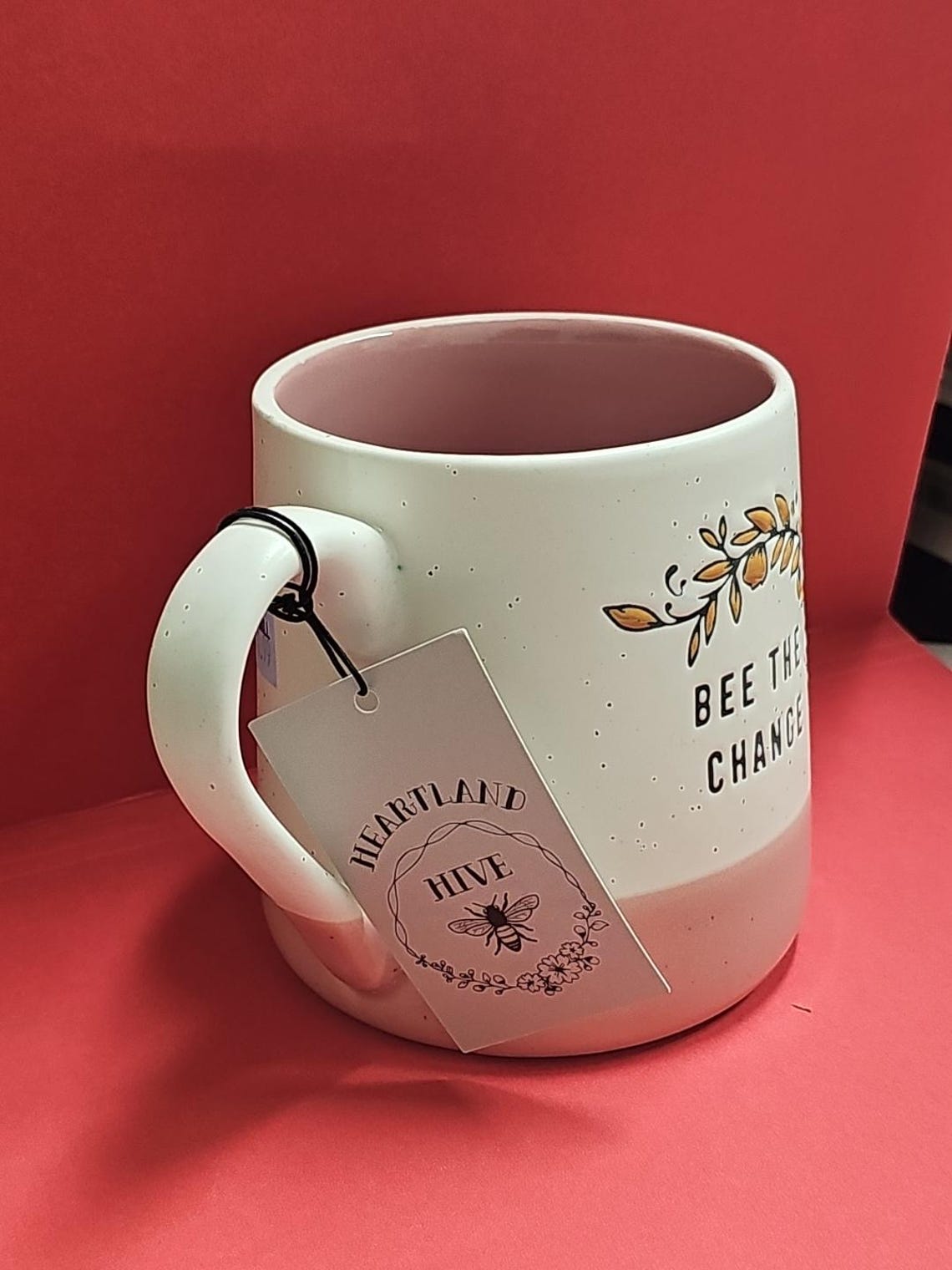 New Gift Heartland Hive "be the Change" Inspirational Pink Ceramic ...
