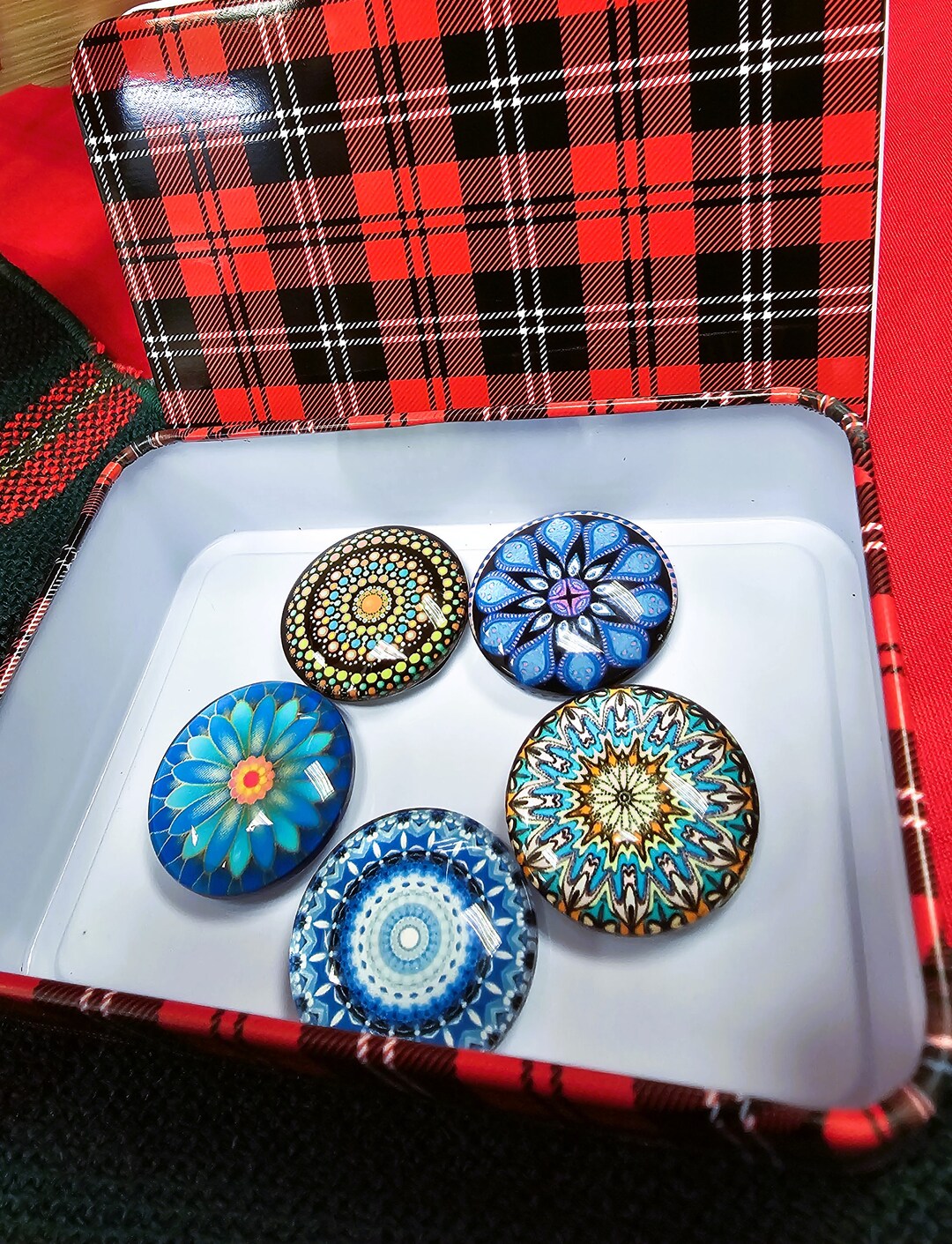 Set of 5 Round Glass 1 Dome Ref Board Magnets Colorful - Etsy