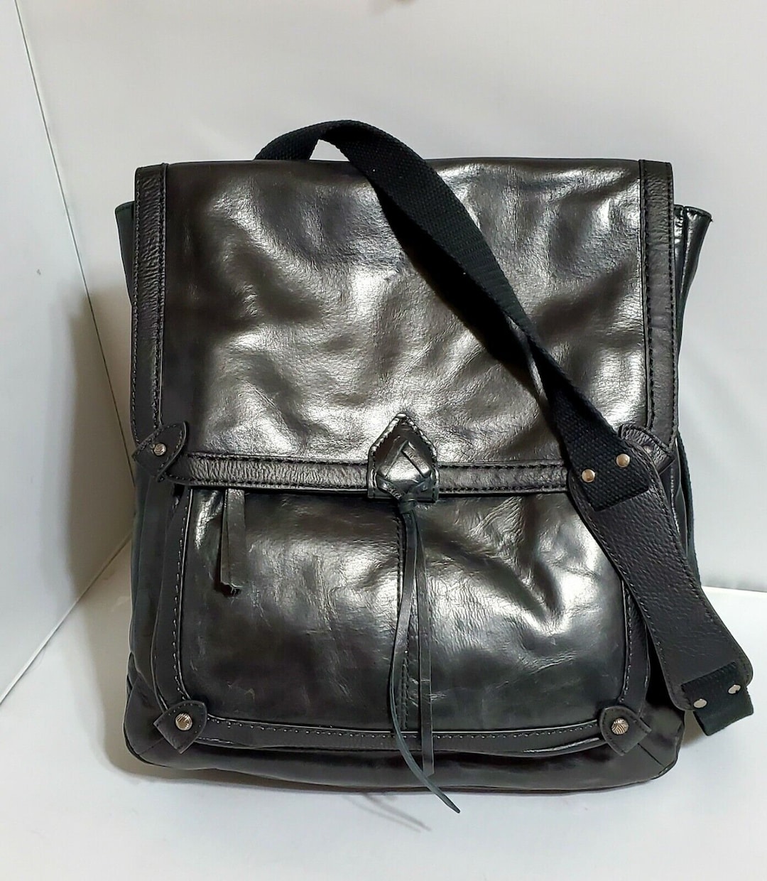 The Sak Ventura II Black LEATHER Convertible Backpack With Adjustable ...