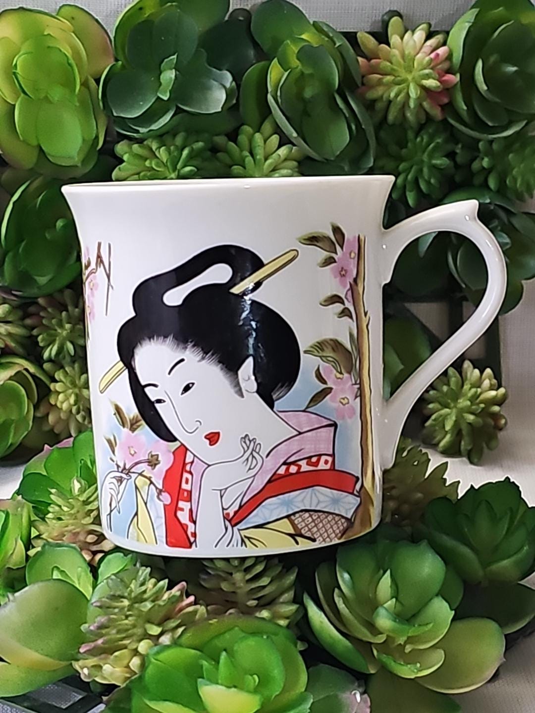 Collectible Japanese Geisha Woman Fine Porcelain Coffee Mug Made in ...
