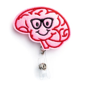 Brain Badge Holder ID Badge Holder Badge Reel Name Badge - Etsy