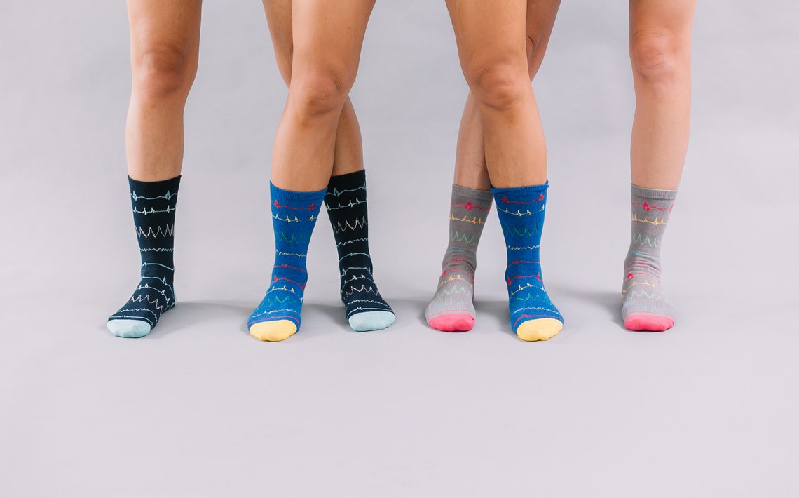 Rainbow Heart Beat Socks Cardiac Rhythm Socks Heart Rhythm | Etsy