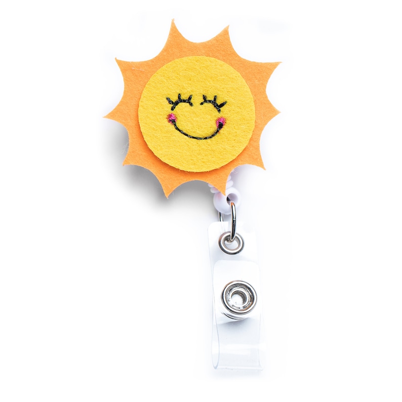Sun Badge Holder ID Badge Holder Badge Reel Name Badge - Etsy