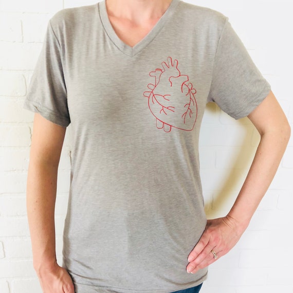 Anatomical Heart Tee Shirt Heart T Shirt Nursing T Shirt | Etsy