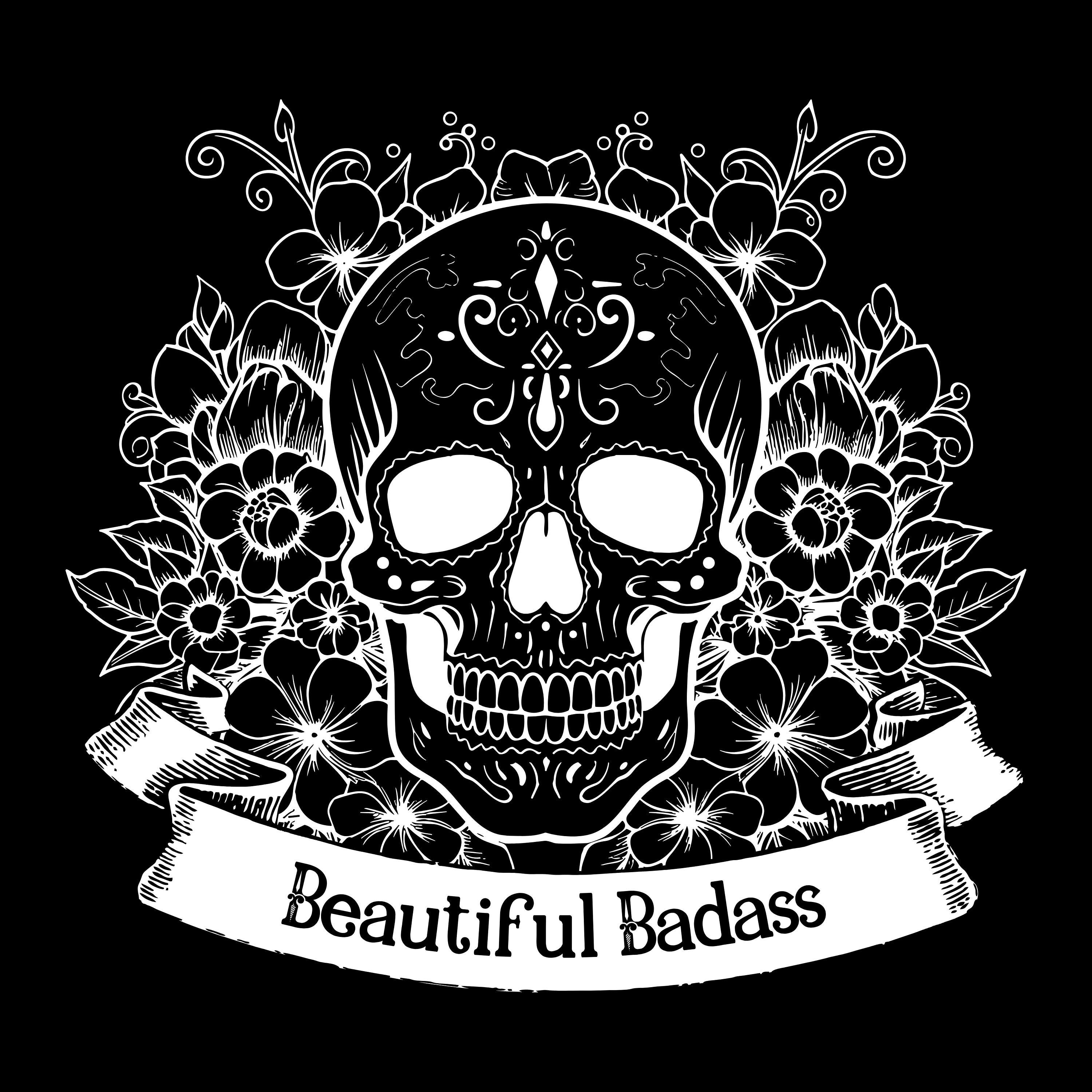 Beautiful Badass Skull and Flowers - Digital - Etsy