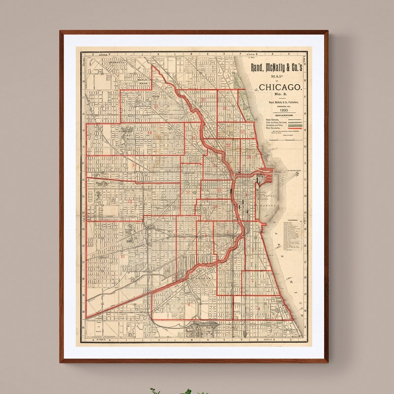 Chicago Vintage Map - Etsy