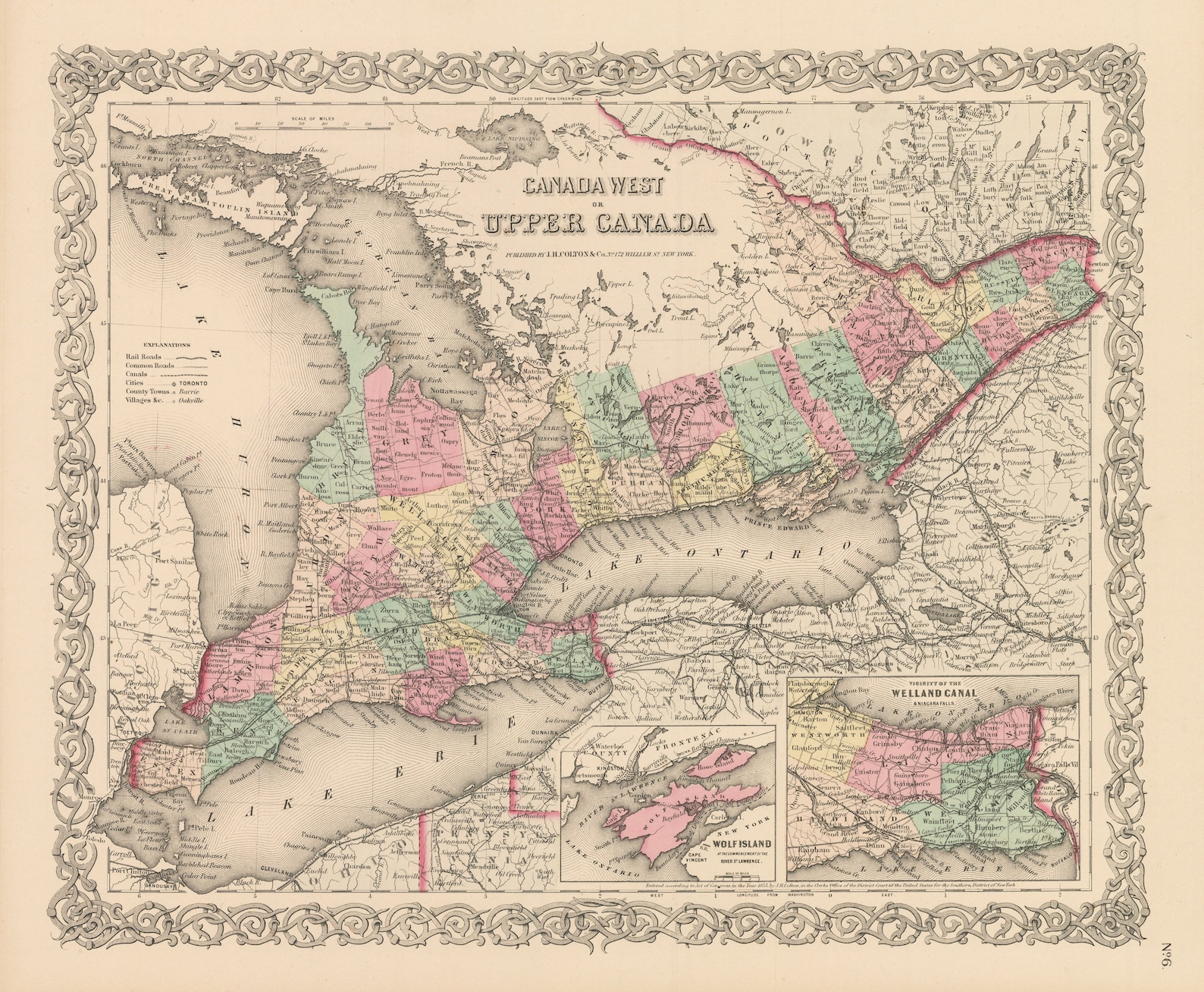 1856 Map of Canada West or Upper Canada - Etsy