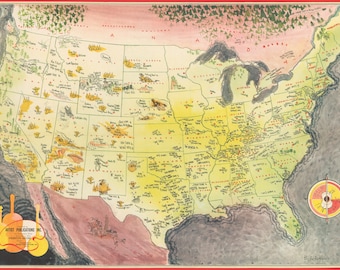 Folklore Music Map of the United States | Etsy