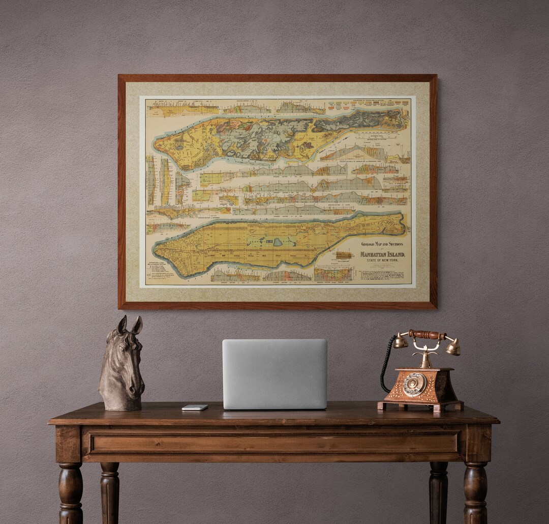 Geologic Map and Sections of Manhattan Island - State of New York ...