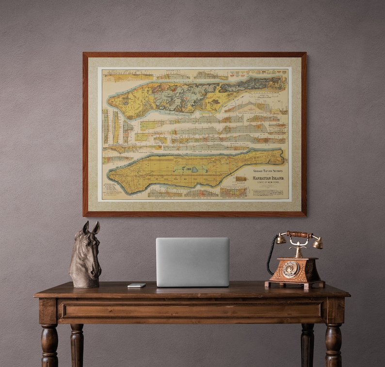 Geologic Map and Sections of Manhattan Island - State of New York ...
