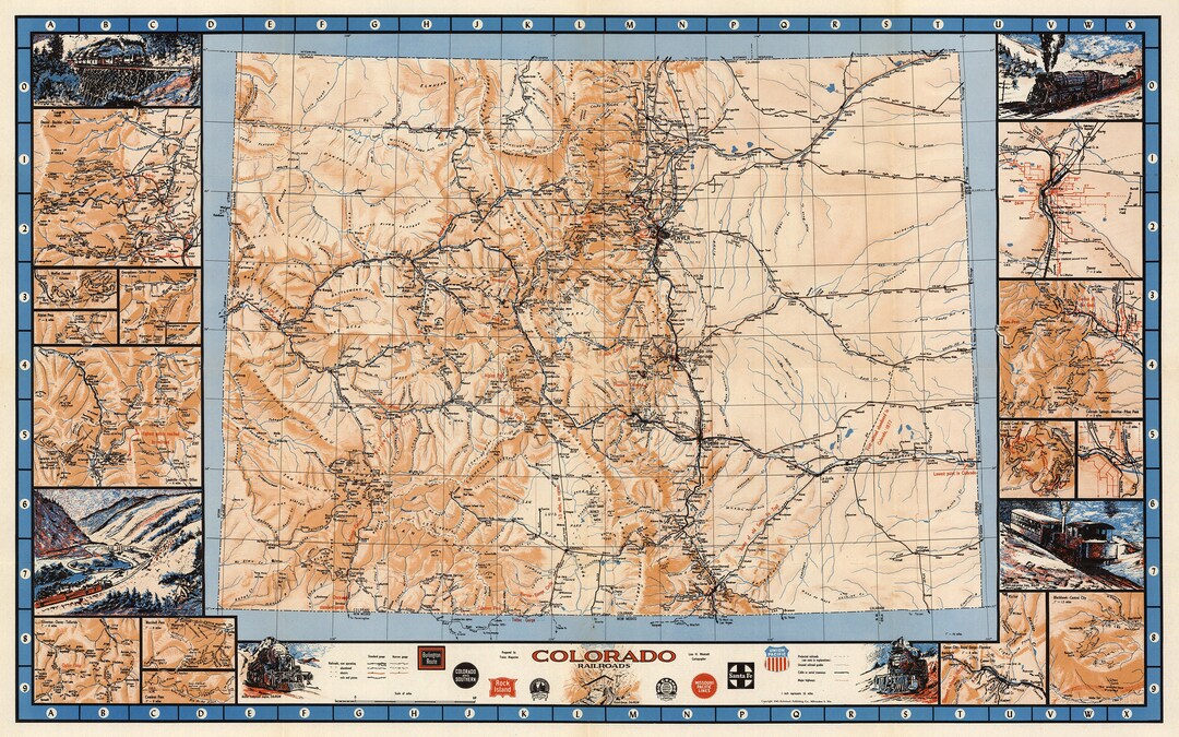 Vintage Map of Colorado Railroads, 1943 - Etsy