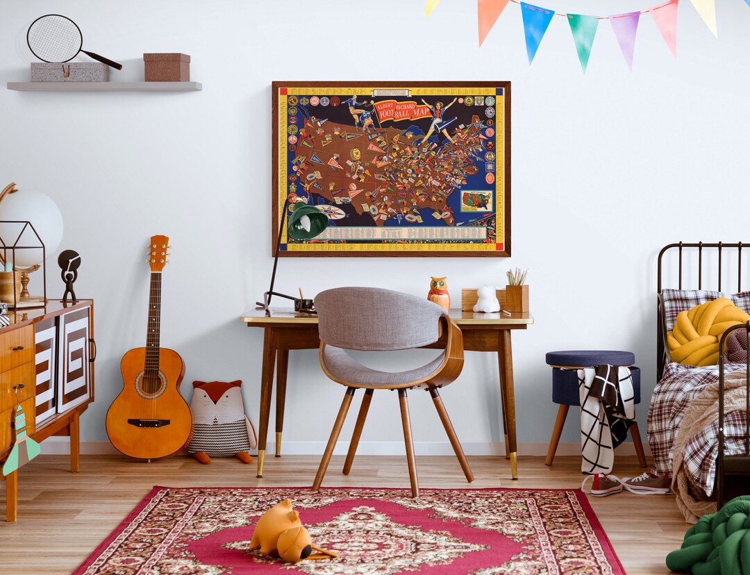 1939 Albert Richard Football Map - Etsy