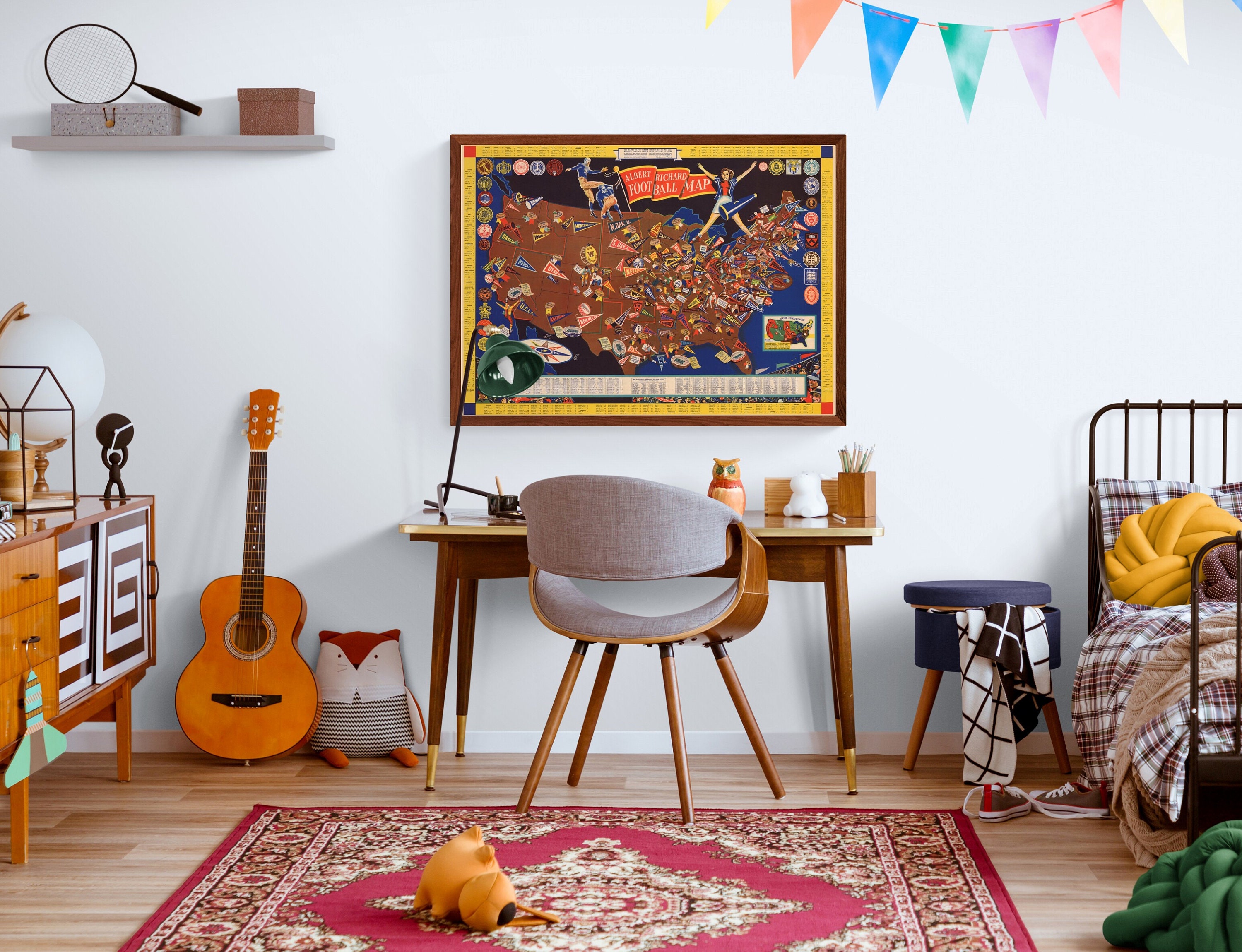 1939 Albert Richard Football Map - Etsy