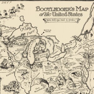 Prohibition Pictorial Map: Bootlegger's Map of the United States - Etsy