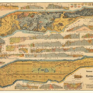 Geologic Map and Sections of Manhattan Island - State of New York ...