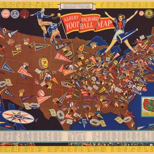1939 Albert Richard Football Map - Etsy