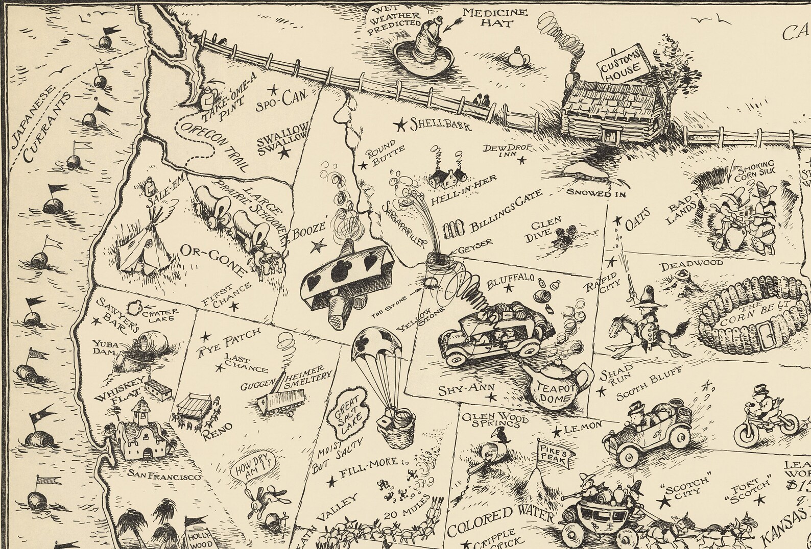 Prohibition Pictorial Map: Bootlegger's Map of the United States - Etsy