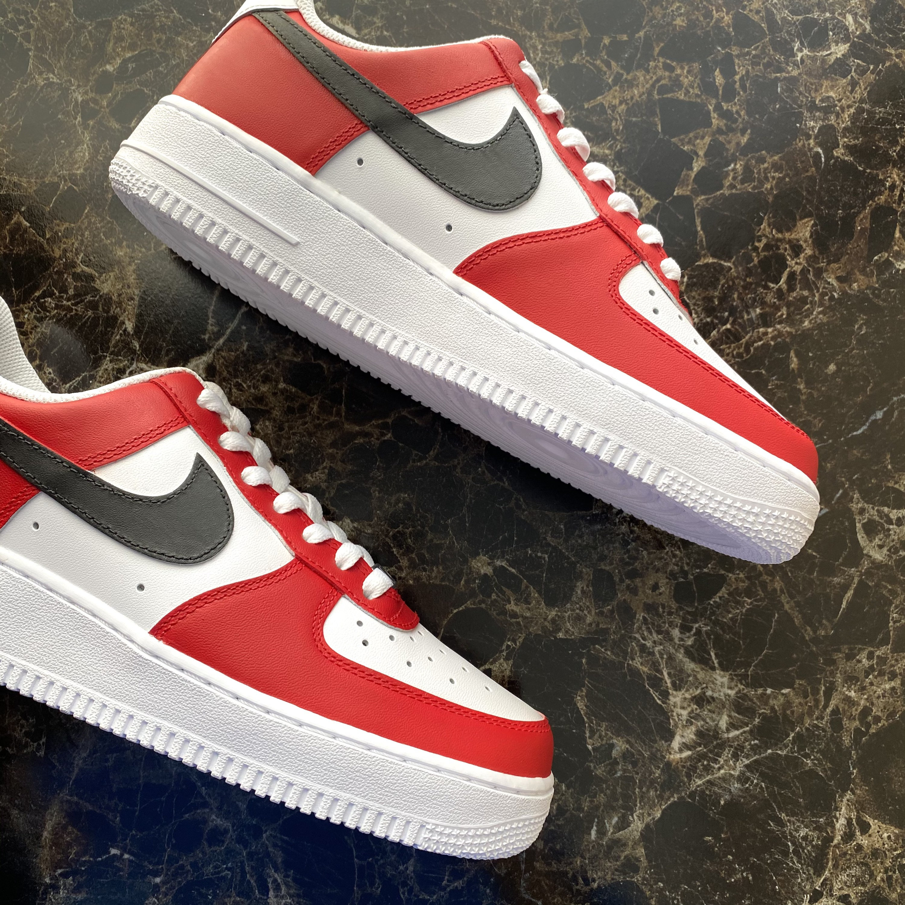 Nike Air Force 1 Custom Blood Red Sneakers Men - Etsy