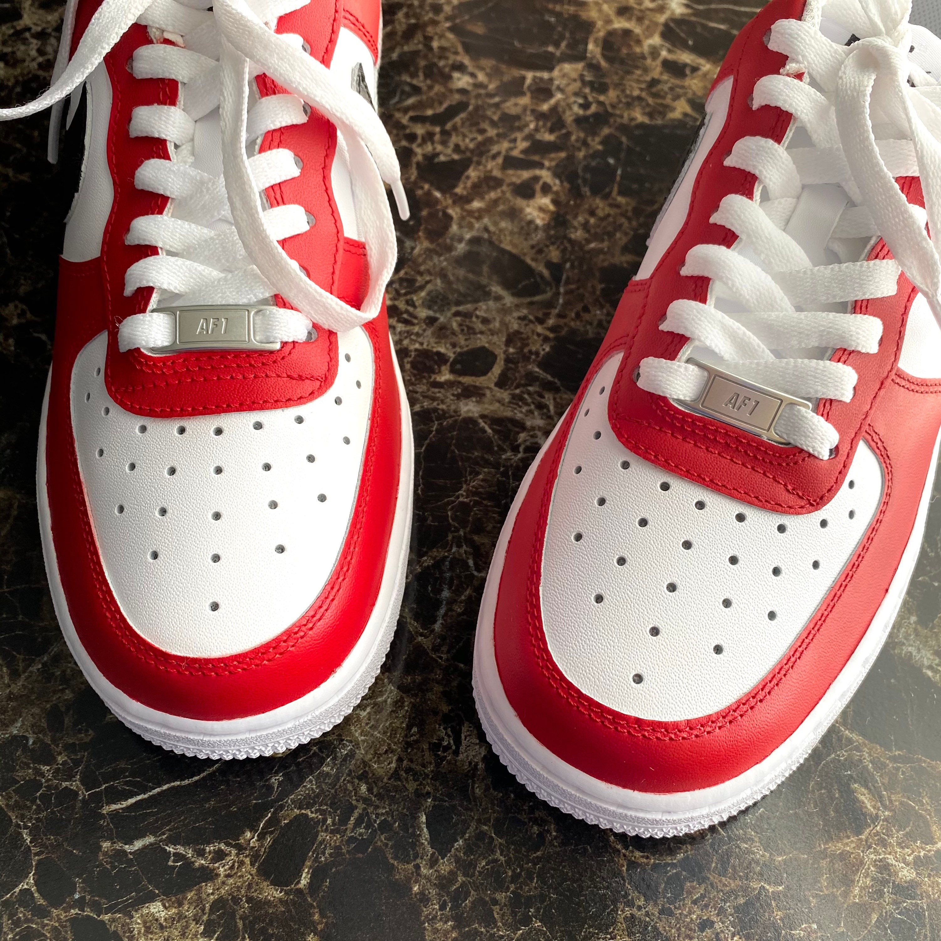Nike Air Force 1 Custom Blood Red Sneakers Men - Etsy
