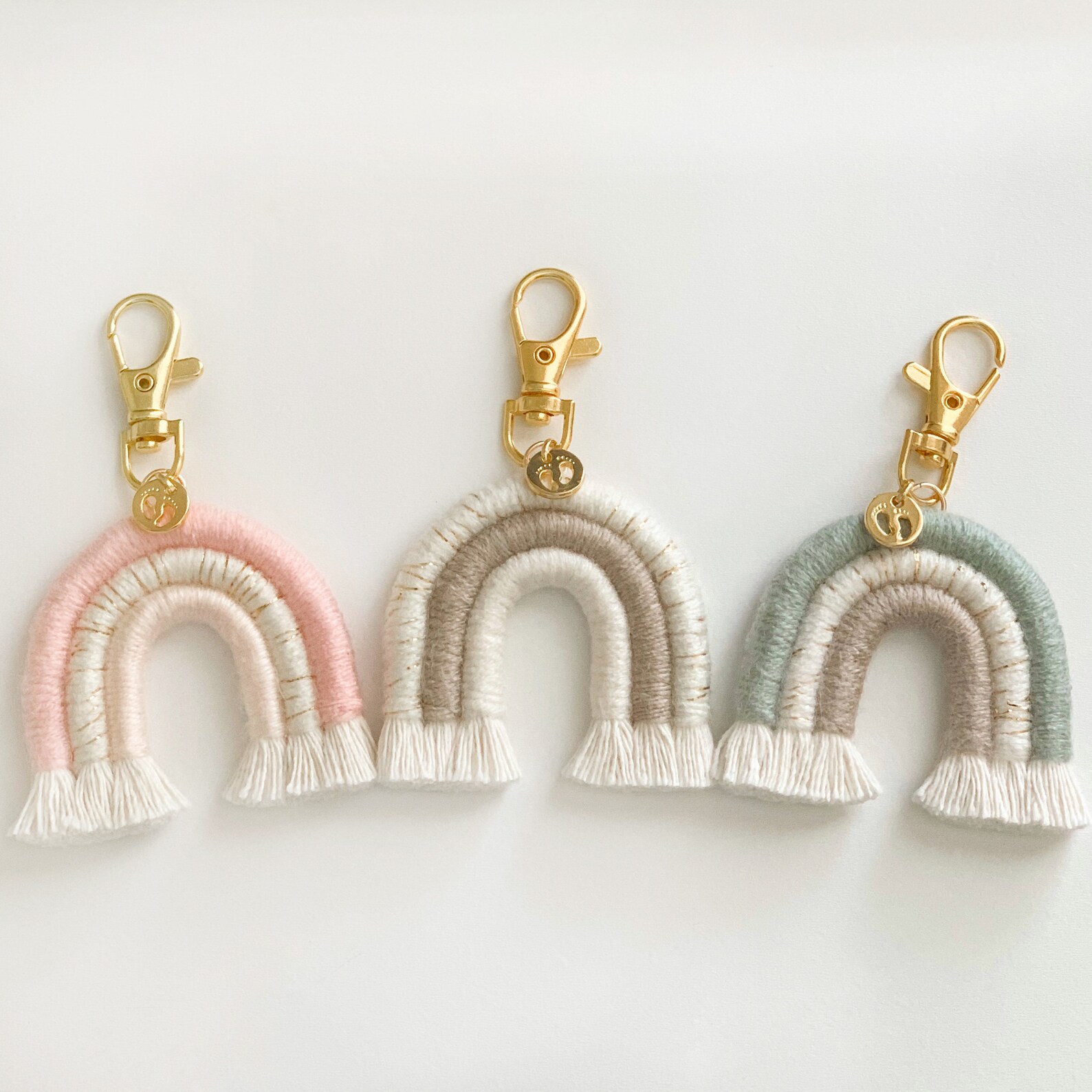 Mini Promise Rainbow Keychain, Pregnancy Loss Keepsake, Macrame Rainbow ...