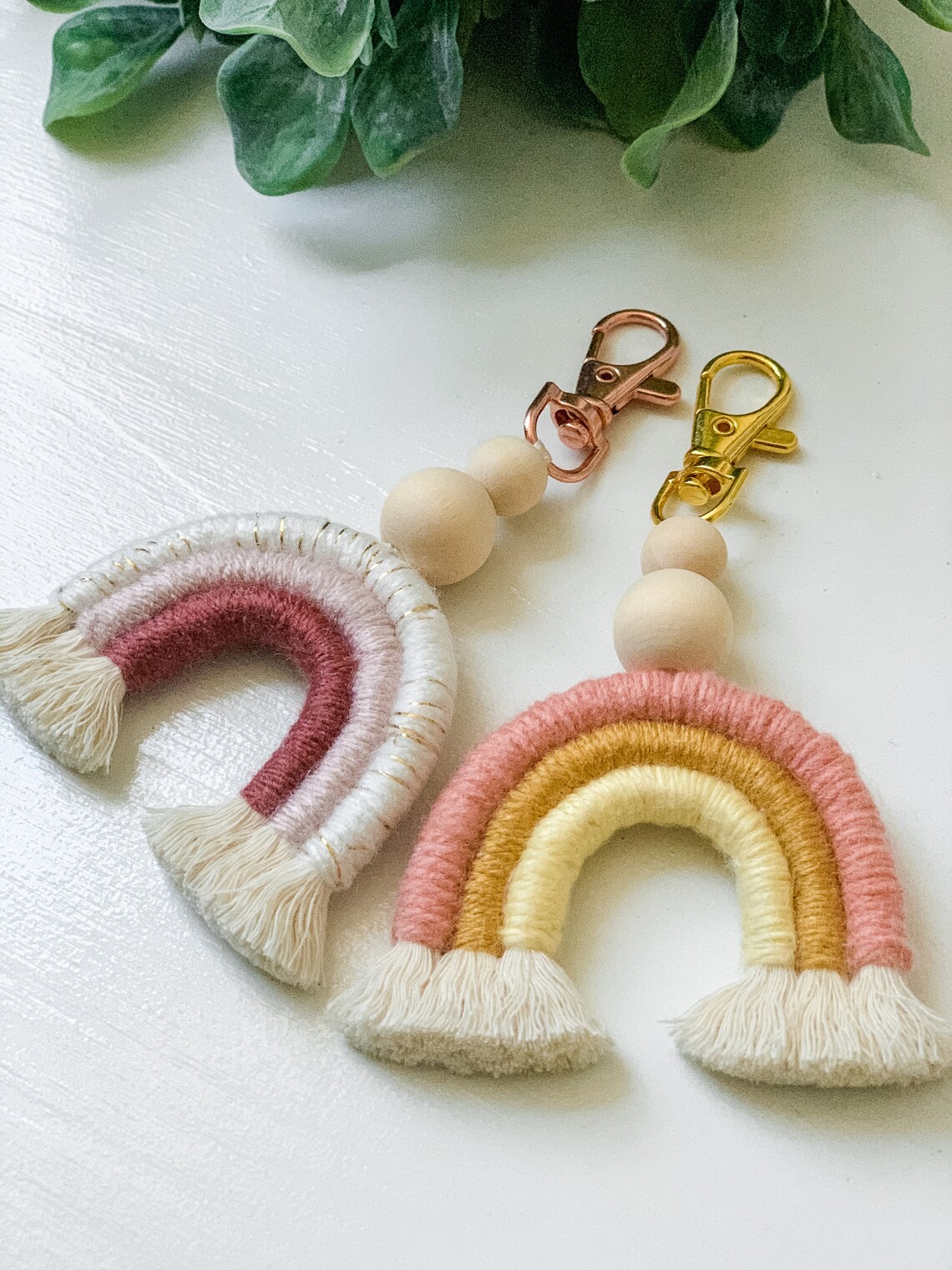 Mini Promise Rainbow Keychain Mini Macrame Rainbow Keychain | Etsy