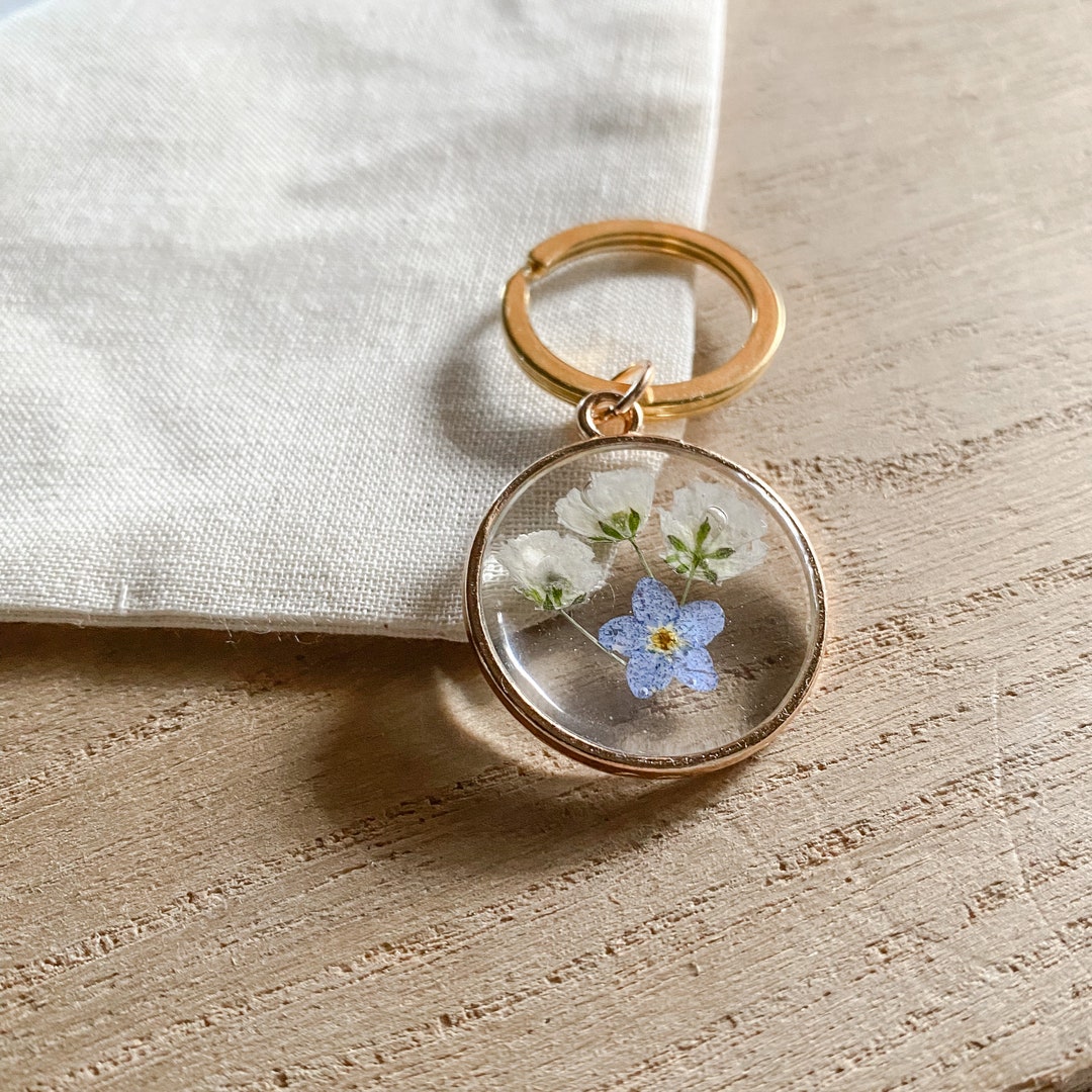 Forget Me Not and Baby's Breath Keychain, Miscarriage Gift for Mother's ...