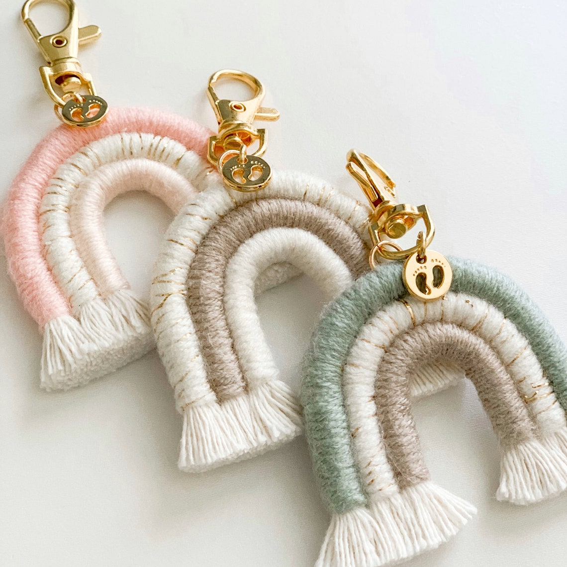 Mini Promise Rainbow Keychain, Pregnancy Loss Keepsake, Macrame Rainbow ...