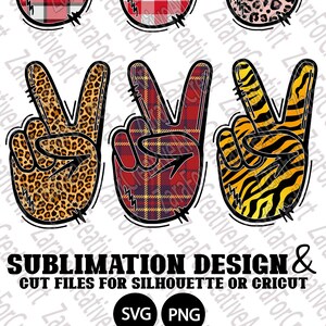 85 Peace Doodle Sign Symbol Finger Hand Sublimation Design Bundle 6 SVG ...