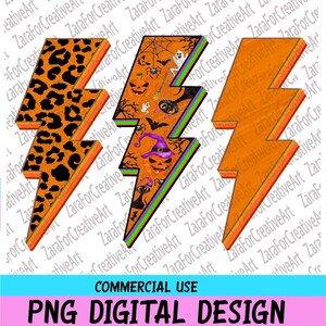 Fall Lightning Bolt PNG Bundle Halloween Lightning Bolt - Etsy