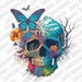 Skull Flower Butterfly PNG Sublimation Floral Skull - Etsy