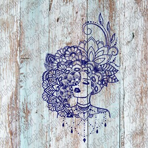 Mandala Style Woman Lady SVG Mandala Zentangle SVG Clipart Download ...