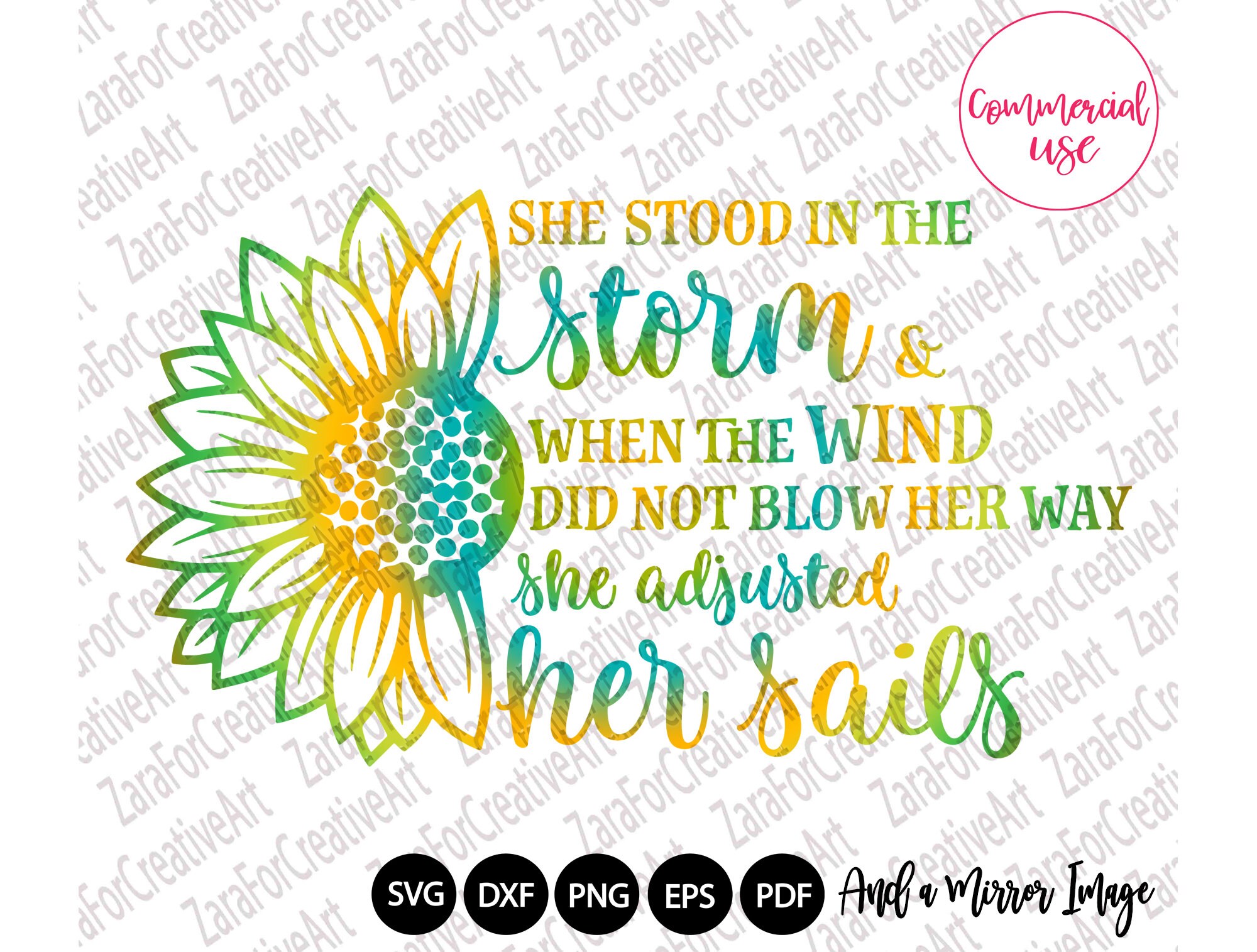 Inspirational svg She stood in the storm and when the wind | Etsy
