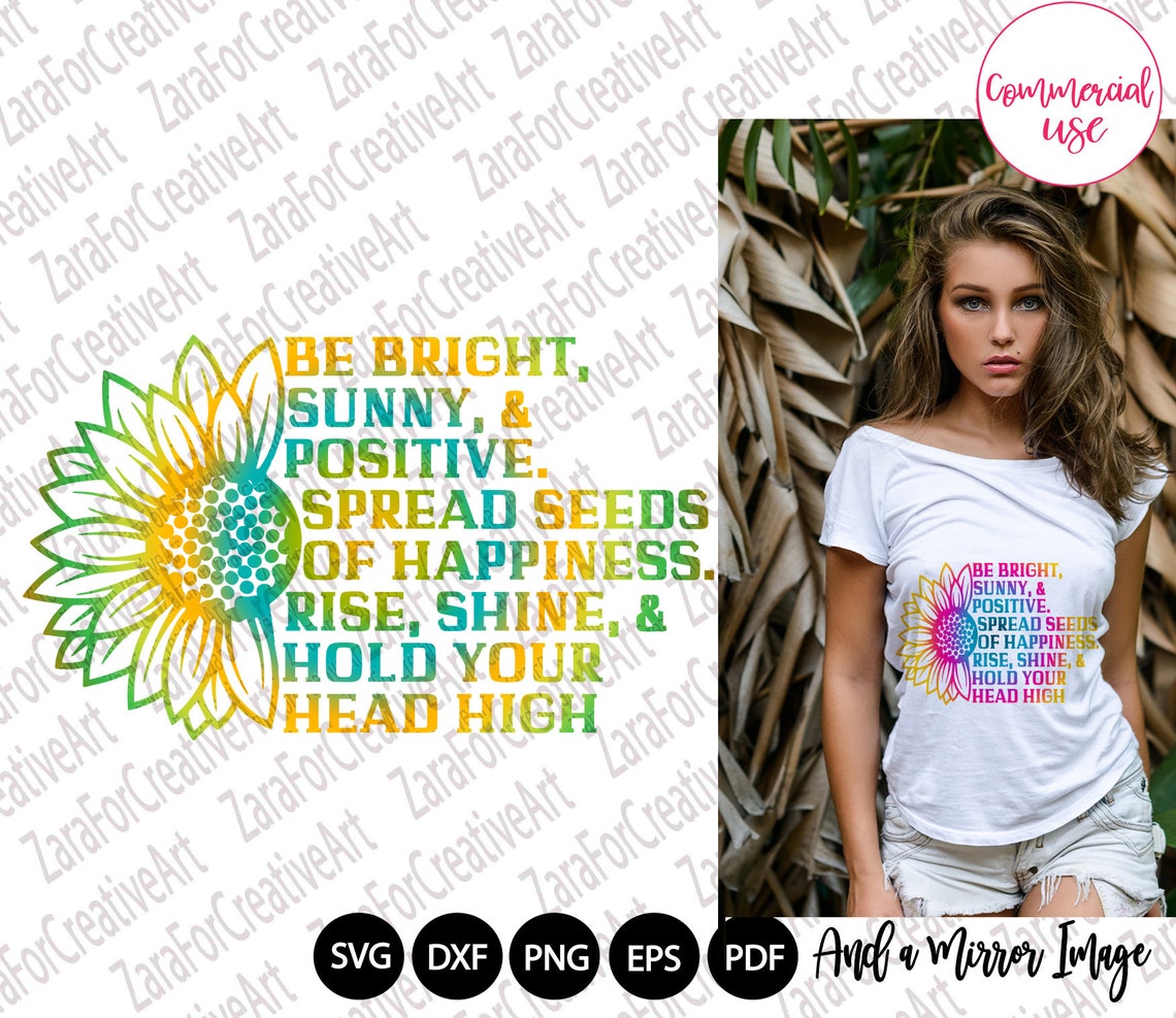 Be Bright Sunny Positive Spread Happiness Rise Shine Hold - Etsy