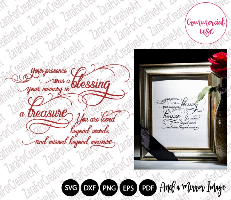 Mourning svg loss memorial Your presence was a blessing Your | Etsy