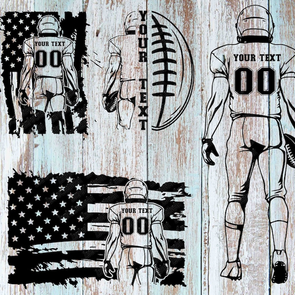Football Player Back Svg - Etsy