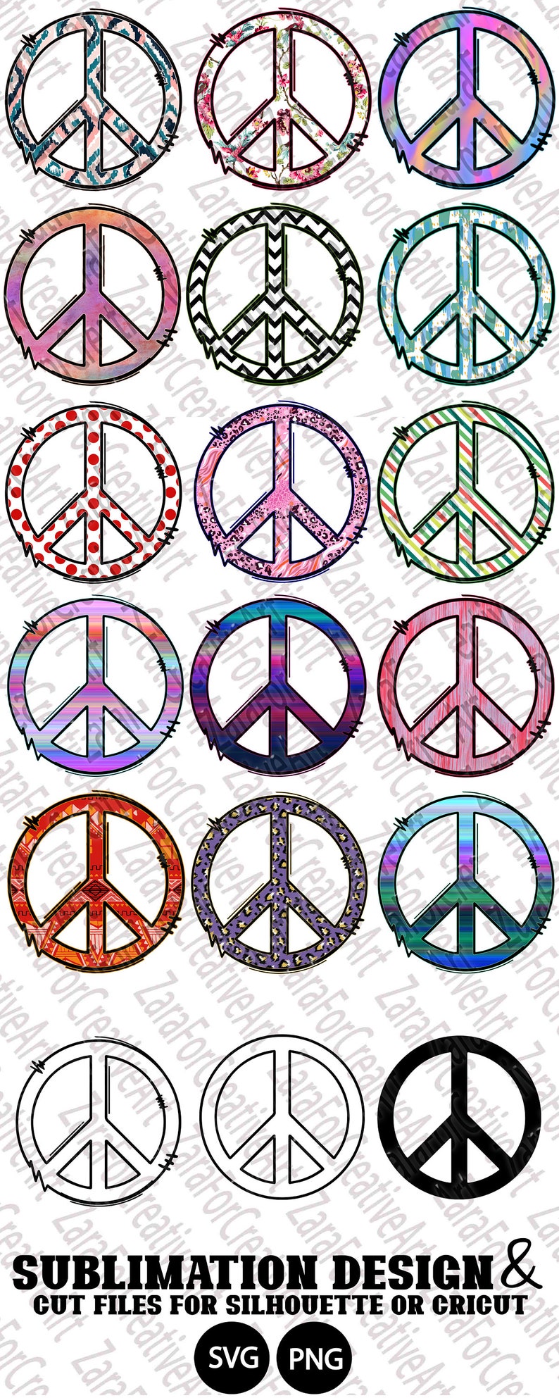 85 Peace Sign Doodle Symbol Finger Hand Sublimation Design - Etsy